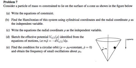Solved Problem Consider A Particle Of Mass M Constrained Chegg Com