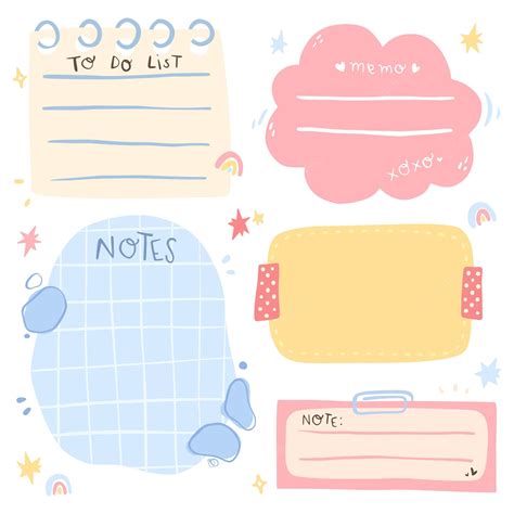 Premium Vector Cute Memo Set