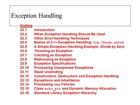 Exception Handling Outline 231 Introduction Ppt Video Online Download