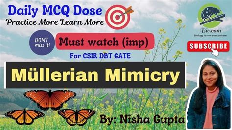 Must Watch Mullerian Mimicry With Examples And Mcq Grasp In Just 20 Min Ecology Csir Gate