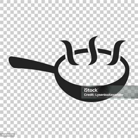 평면 스타일에 프라이팬 아이콘입니다 고립 된 투명 한 배경에 팬 그림 요리 프라이팬 부엌 장비 사업 개념입니다 가정 생활에 대한 스톡 벡터 아트 및 기타 이미지 Istock