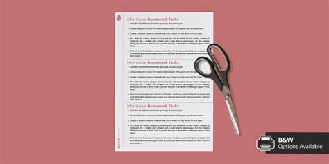 Inheritance Homework And Revision Tasks Teacher Made
