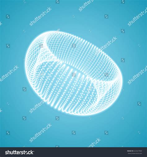 Torus Connection Structure 3d Grid Design Stock Vector Royalty Free