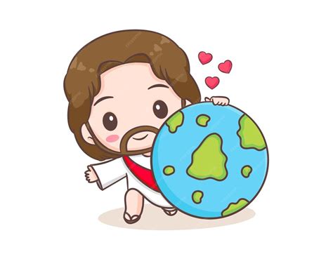 Jesucristo Ama El Personaje De Dibujos Animados Del Mundo Linda