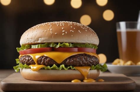 Premium Photo Loaded Cheeseburger Feast Picture