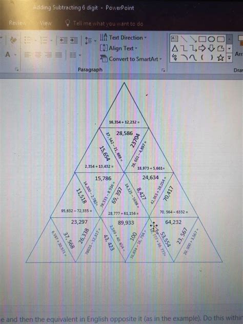 Subtraction Pyramid Diagram Math Powerpoint