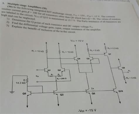 In The Following Integrated Bjt Multistage Circuit