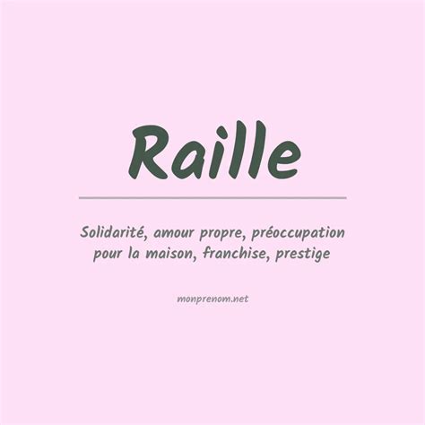 Signification Du Prénom Raille
