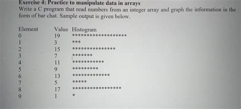 Solved Exercise 4 Practice To Manipulate Data In Arrays