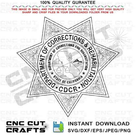 Cdcr Svg Seal Star Badge Vector File California Dept Of Corrections And