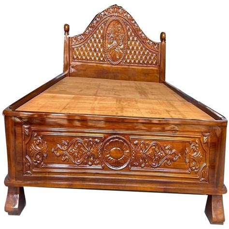 Brown Teak Wood Full Size Bed With Storage At ₹ 35000piece In Tenali