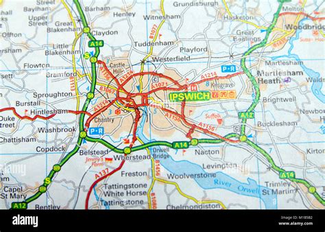 Map Of Ipswich Suffolk