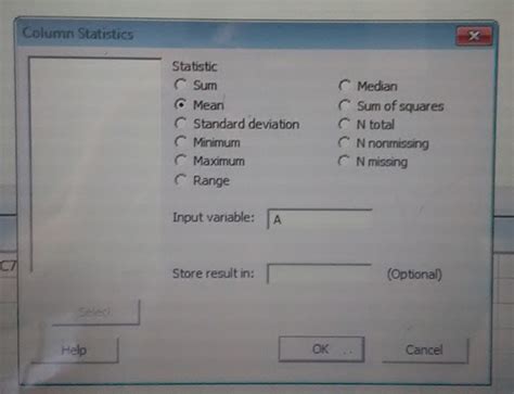 Using Minitab Calculate The Mean Standard Deviation Variance And Median Of The Following