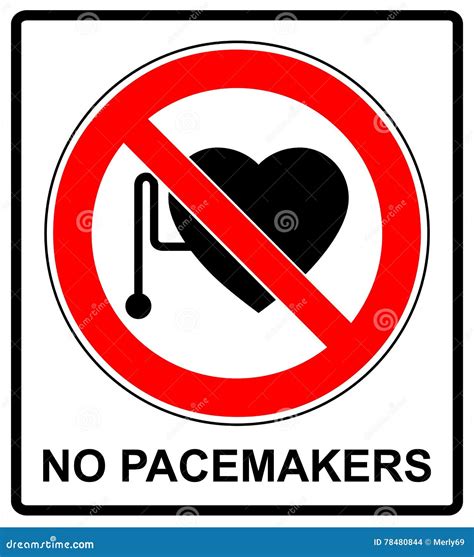 No Access With Cardiac Pacemaker Sign Stock Vector Illustration Of