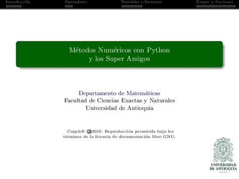 Pdf Metodos Numericos Con Python Y Los Super Amigos Dokumentips