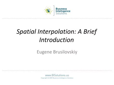 Ppt Spatial Interpolation A Brief Introduction Powerpoint Presentation Id