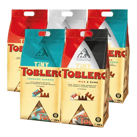 Toblerone Tiny มี 6 รส 1 ถุง จะมี 32 ชิ้น น้ำหนัก 256 กรัม สินค้าจาก Switzerland Shopee Thailand