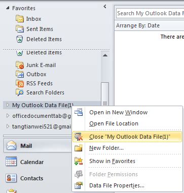How To Add Close And Remove Data File In Outlook