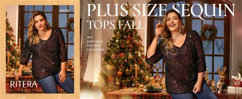 Ritera Plus Size Glitter Kelly Green Tops For Women Fall 34 Sleeve