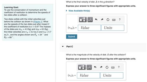 Solved What Is The Final Velocity Of Disk A In The