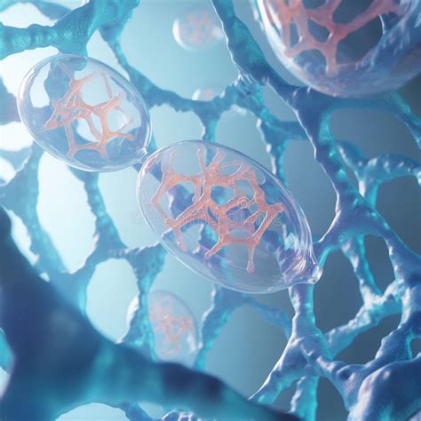 Intricate 3d Rendering Unveils Biology Structure Inside See Through Cell Stock Illustration
