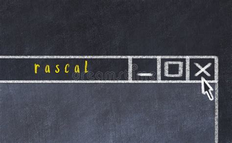 Concept Of Dealing With Problem Chalk Drawing Of Closing Program Window With Caption Rascal