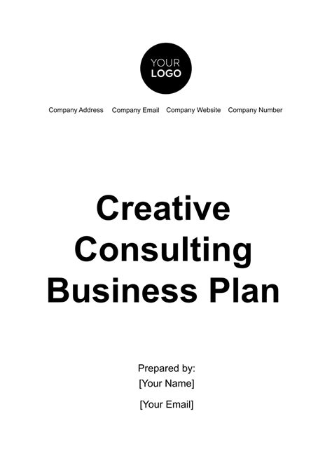 Free Creative Consulting Business Plan Template To Edit Online