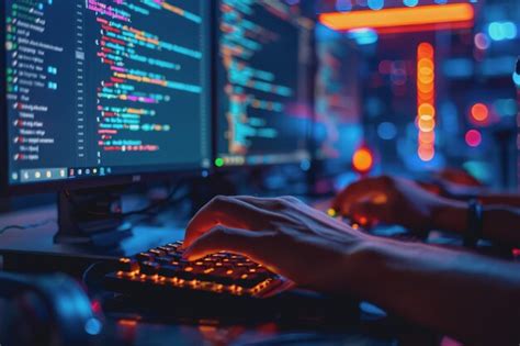 Premium Photo Programmers Hands On Keyboard Writing Source Code