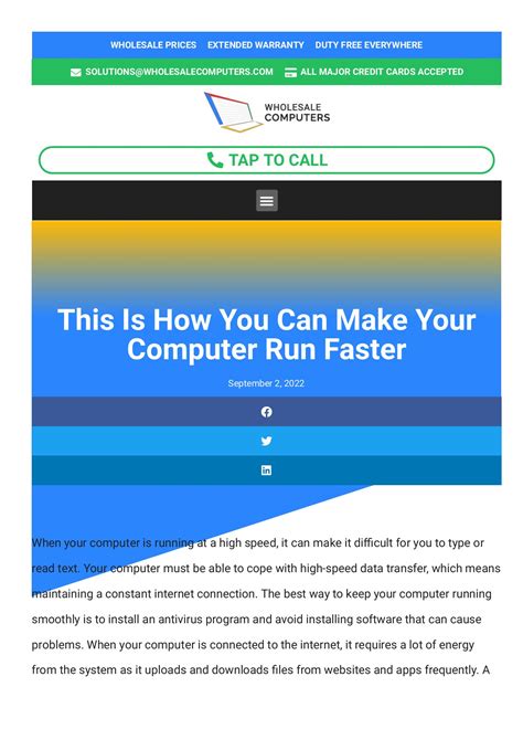 this is how you can make your computer run faster wholesale computers