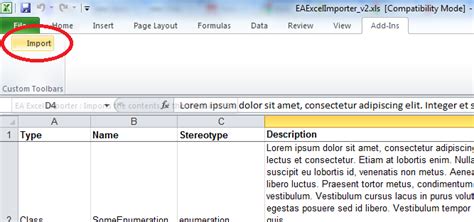 Simple VBA Excel To EA Importer V2 Bellekens