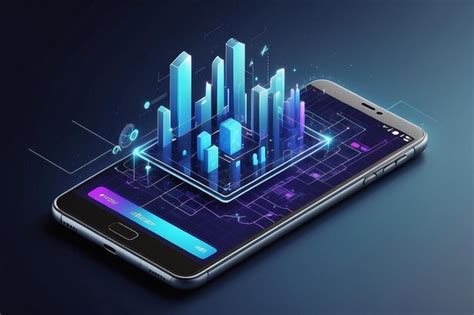 Application Of Smartphone With Business Graph And Analytics Data On Isometric Mobile Phone
