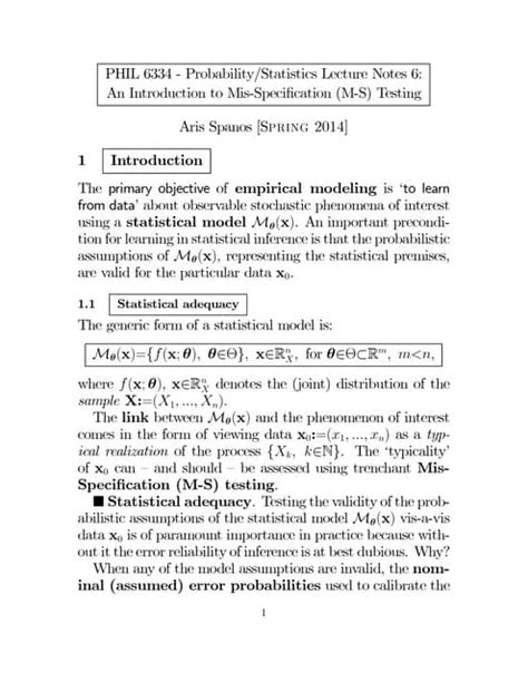 An Introduction To Mis Speciﬁcation M S Testing Pdf
