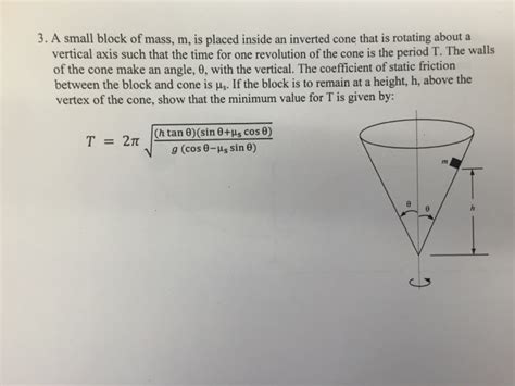 solved a small block of mass m is placed inside an inve