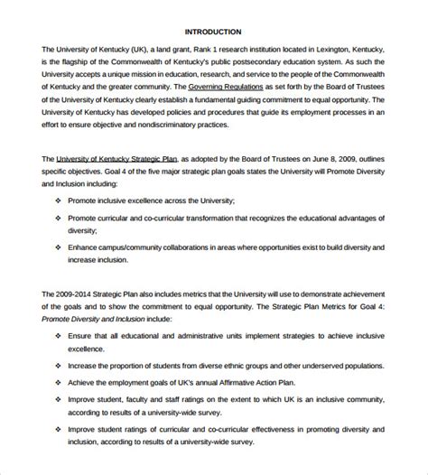 Affirmative Action Plan Template