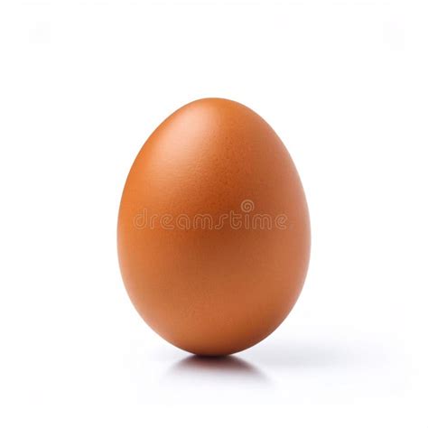 Close Up Of A Fresh Brown Egg On A Plain White Background Showcasing