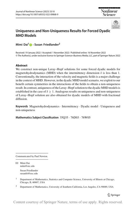 Uniqueness And Non Uniqueness Results For Forced Dyadic MHD Models