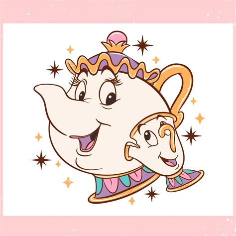 Chip And Mrs Potts Disney Princess Svg Cutting Digital File Inspire