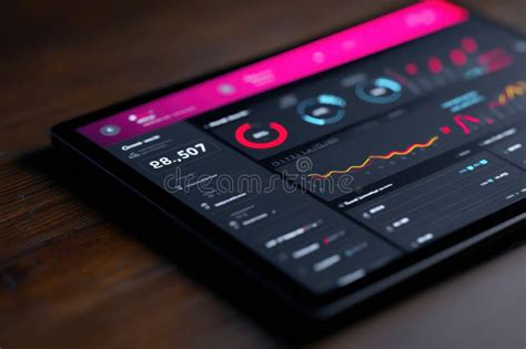Order Dashboard Ui Displaying Glowing Statistics At Night With Detailed