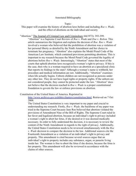 Annotated Bibliography Example 1