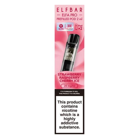 Elf Bar Elfa Pro Prefilled Vape Pods Strawberry Raspberry 20mg Ml 2ml