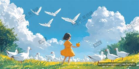 Ai创作图喂鸡高清插画 田间鸭插画 插画夕阳下 插画夏天 治愈系插画插图 青春唯美插画 晴天插画 日系插画 治愈系插 治愈系儿插 治愈系插画 乡村大鹅插画 风景人物插画 女孩风景画 青春风少女
