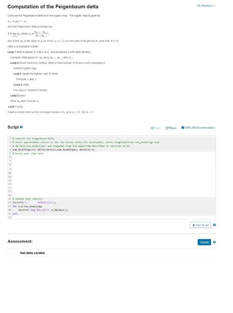 Solved Using Matlab Computation Of The Feigenbaum Solved Using Matlab Computation Of The Feigenbaum