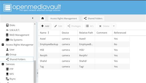 How To Make Reference On For New Shared Folder Created In Open Media Vault Nas General