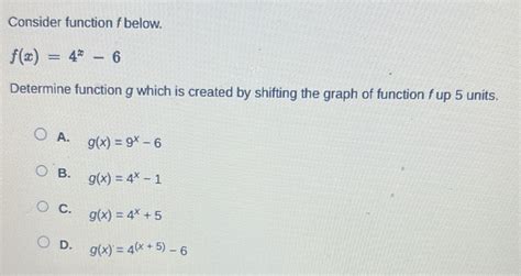 Solved Consider Function F Below Fx4x 6 Determine Function G