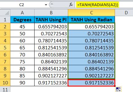 TANH Function Formula Examples How To Use TANH In Excel