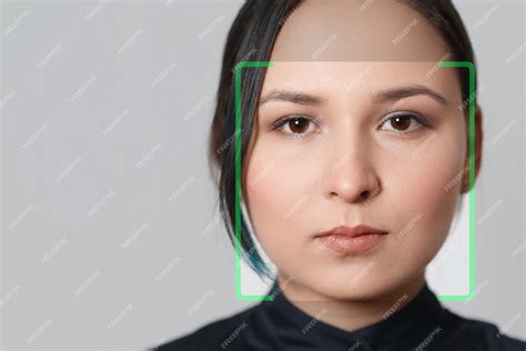 Premium Photo Biometric Verification Woman Face Recognition Detection Security