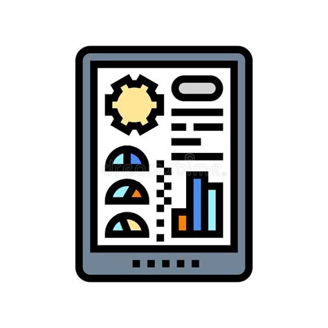 Predictive Maintenance Dashboard Color Icon Vector Illustration Stock