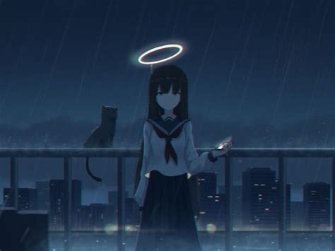 4k Girl In The Rain With Cat Wallpaper Hd Anime 4k Wallpapers Images