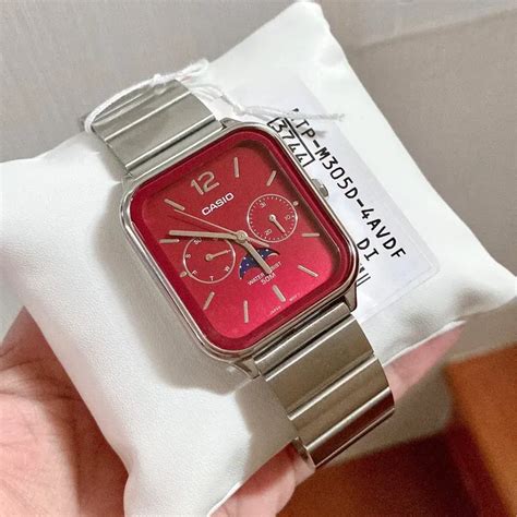 Casio Enticer Mtp M305d 4av Red Dial Mens Watch