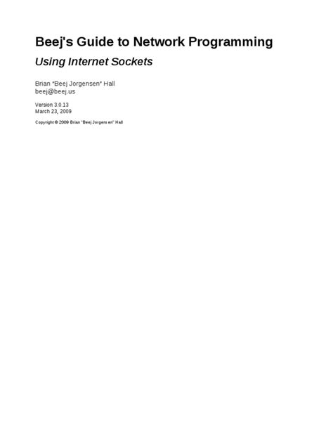 Guide To Network Programming Pdf Internet Protocol Suite